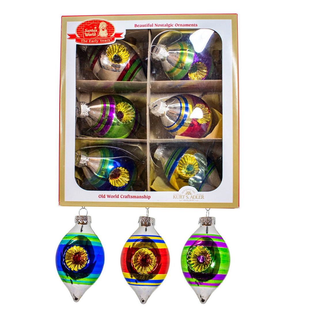 Kurt Adler "early Years" Glass Ornaments, Oval Ornaments W/indents ...