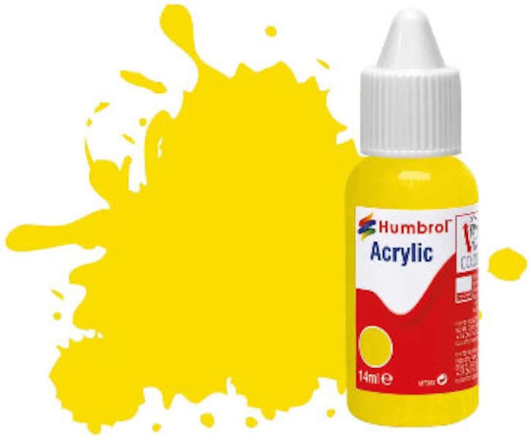 Humbrol Acrylic Model Paint: Yellow, Gloss, Shade #69 - 14 Ml Dropper ...