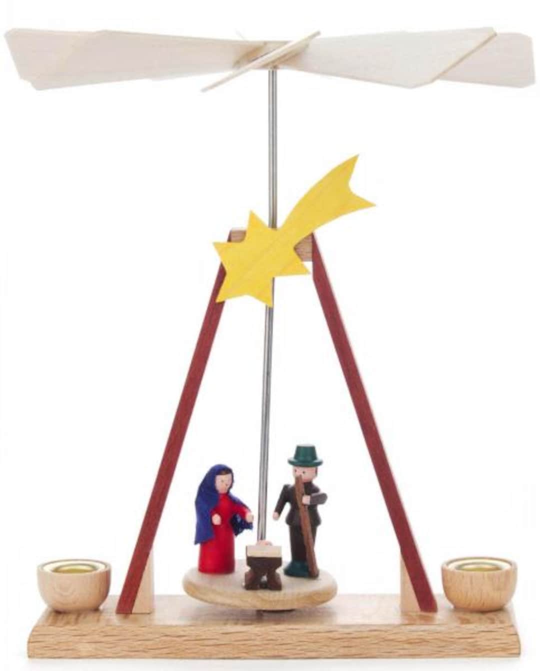 German Erzgebirge Pyramid / Candle Spinner: "small Nativity" by Dregeno ...
