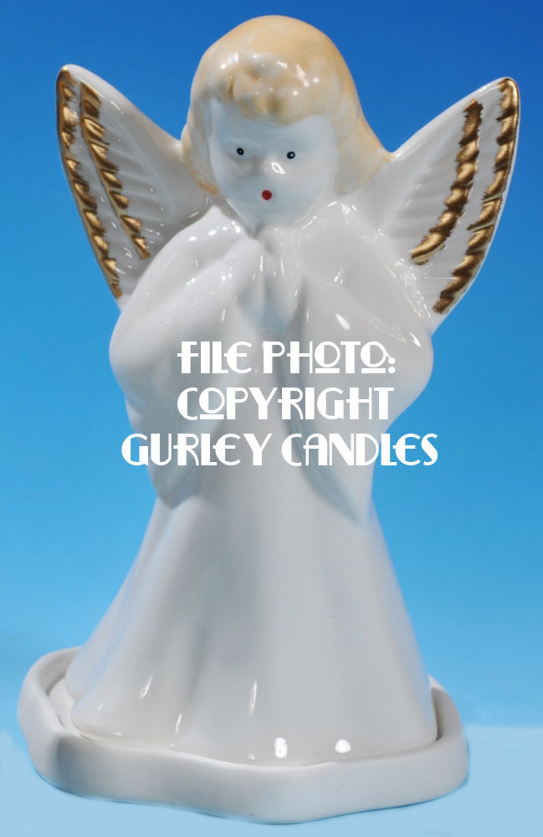 Gurley "saf-t-glo" Christmas Candle Lamp - Angel - Etsy