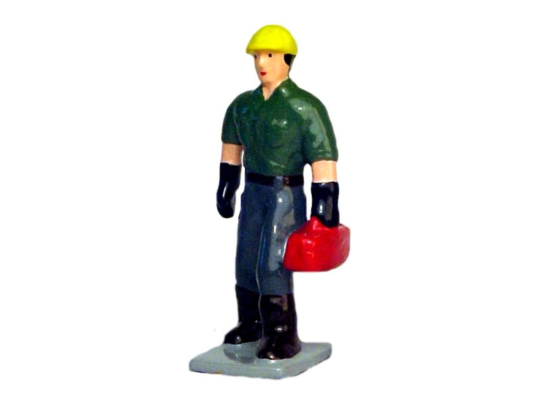Worker With Tool Box - Hand Cast Vintage Style Metal Figure - Etsy