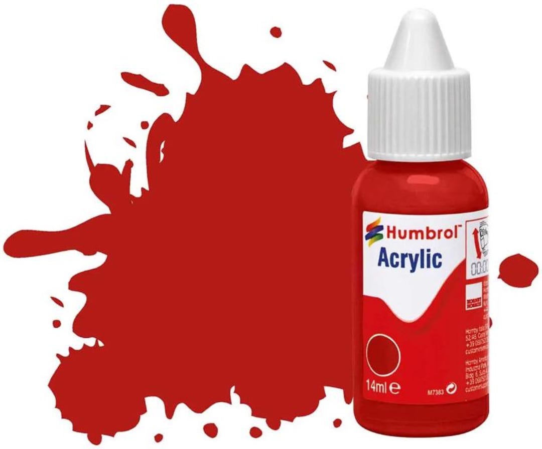 Humbrol Acrylic Model Paint: Scarlet, Matte, Shade #60 - 14 Ml Dropper ...