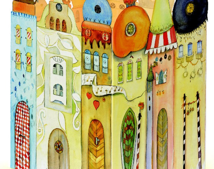German Advent Calendar - Stand up Lantern, "glowing Town" - Etsy