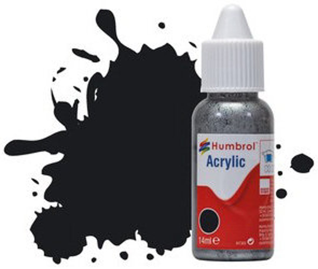 Humbrol Acrylic Model Paint: Black, Gloss, Shade #21 - 14 Ml Dropper ...
