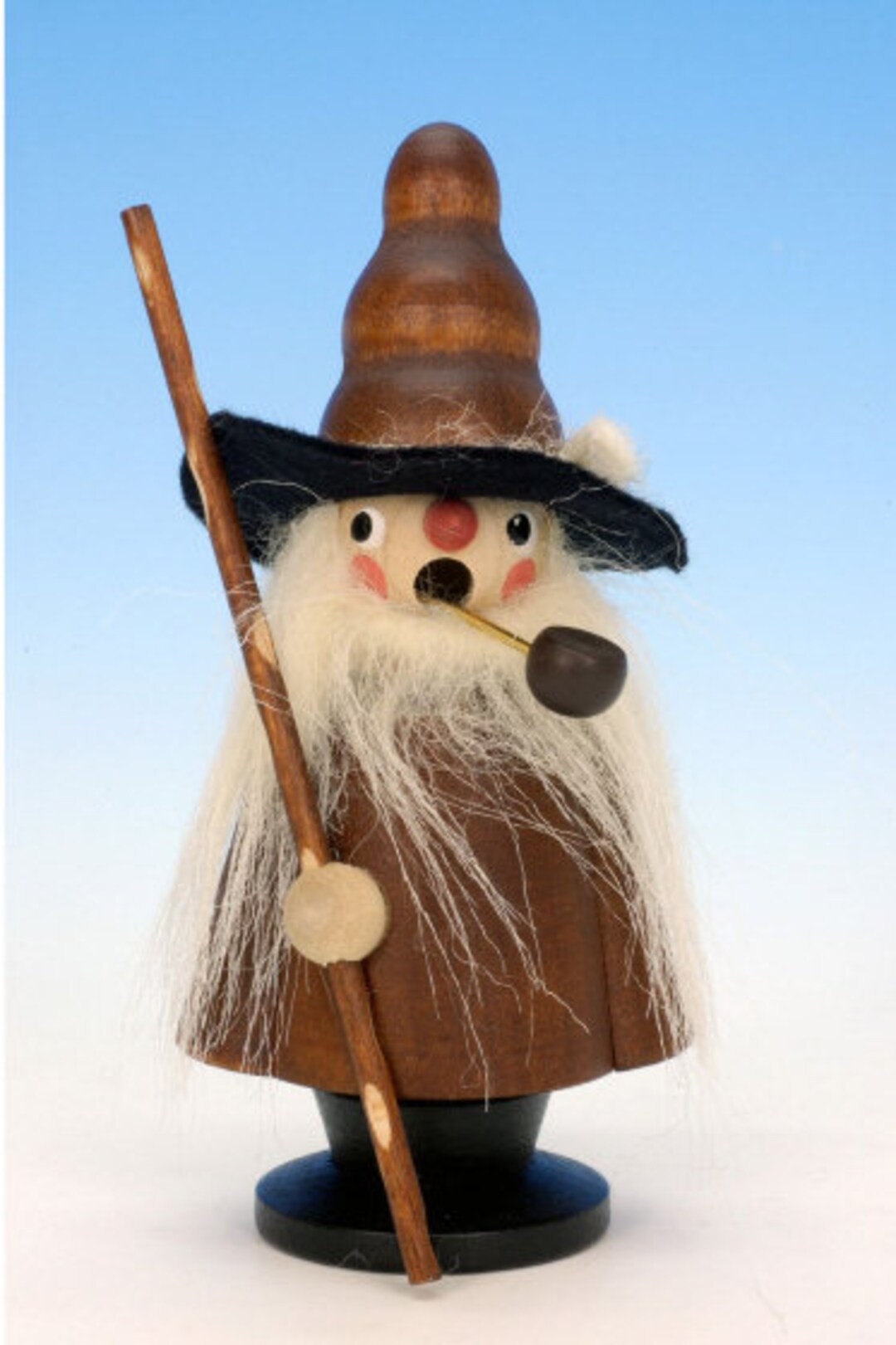 German Erzgebirge Smoker Figure: Christian Ulbricht elf, Natural Finish ...