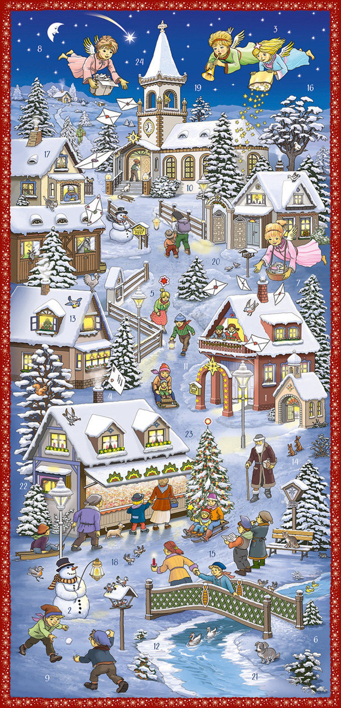 German Advent Calendar Angel Mail Extra Tall - Etsy