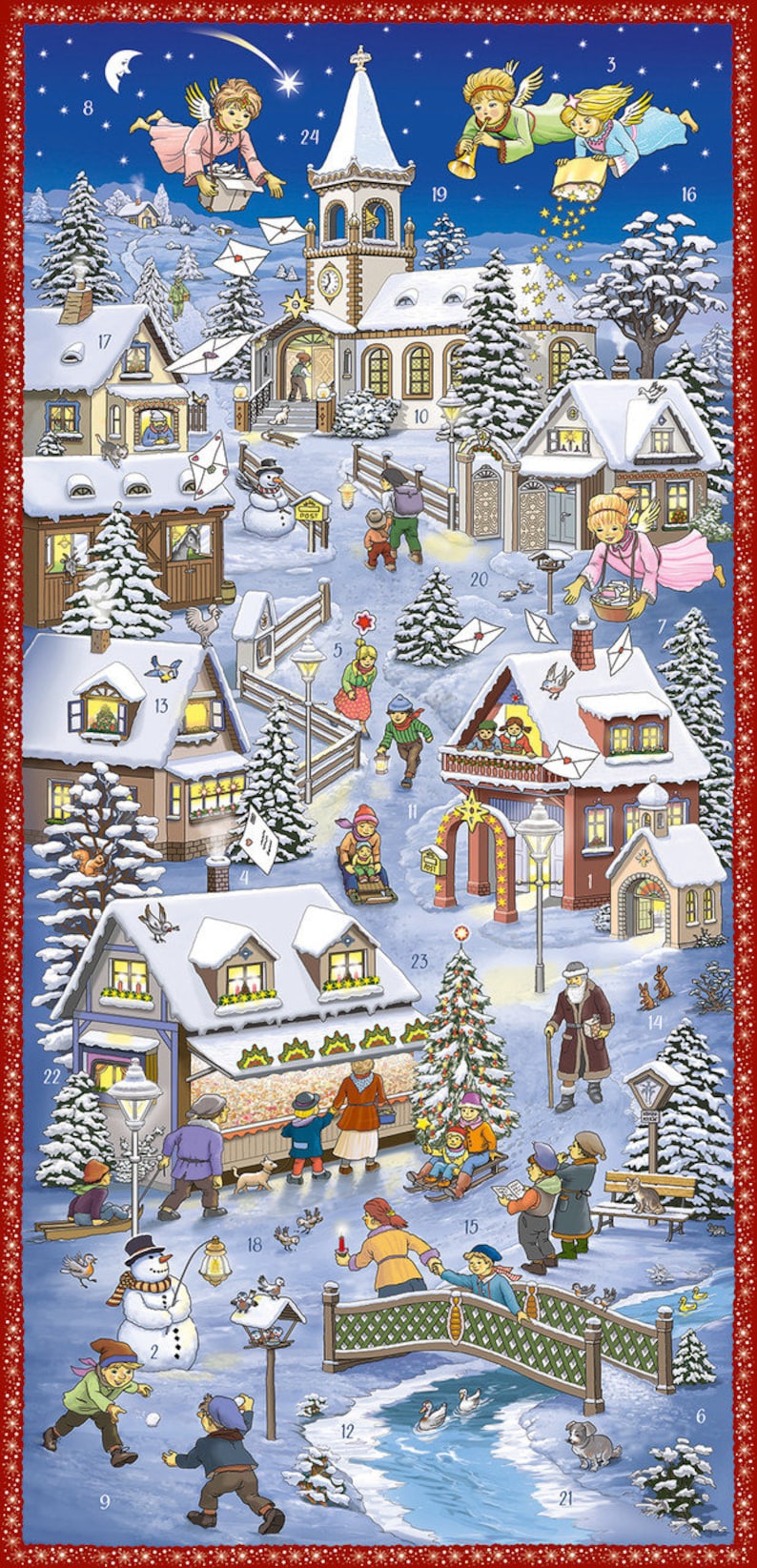 German Advent Calendar Angel Mail Extra Tall - Etsy