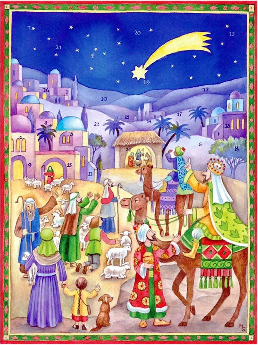 German Advent Calendar - "three Kings Come to the Stable" - Etsy