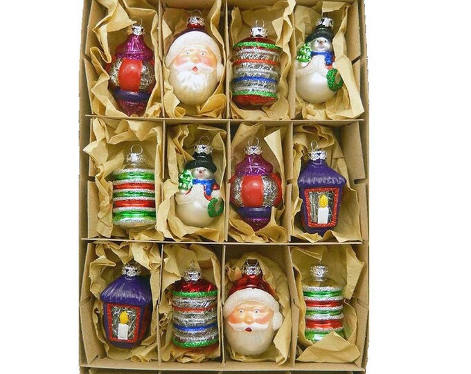 Kurt Adler "early Years" Glass Ornaments, 12 Pc Classic Ornament Set- C ...