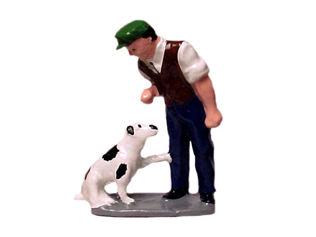 Man With Dog - Hand Cast Vintage Style Metal Figure - Etsy