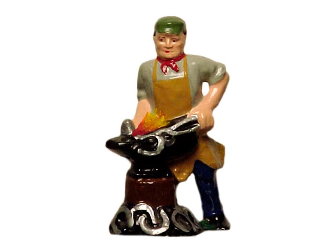 Blacksmith With Horse Shoes - Hand Cast Vintage Style Metal Figure for ...