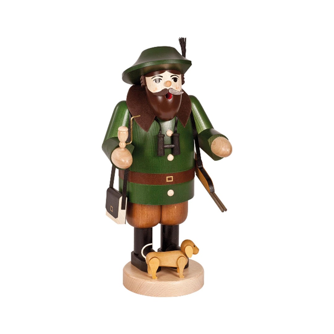 German Erzgebirge Smoker Figure: "large Deluxe Forester W/ Dog" by ...