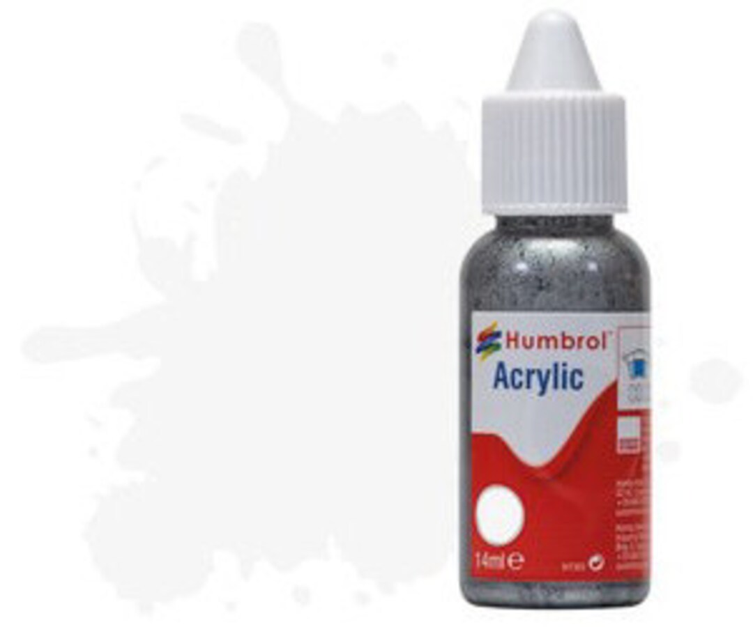 Humbrol Acrylic Model Paint: White, Gloss, Shade #22 - 14 Ml Dropper ...