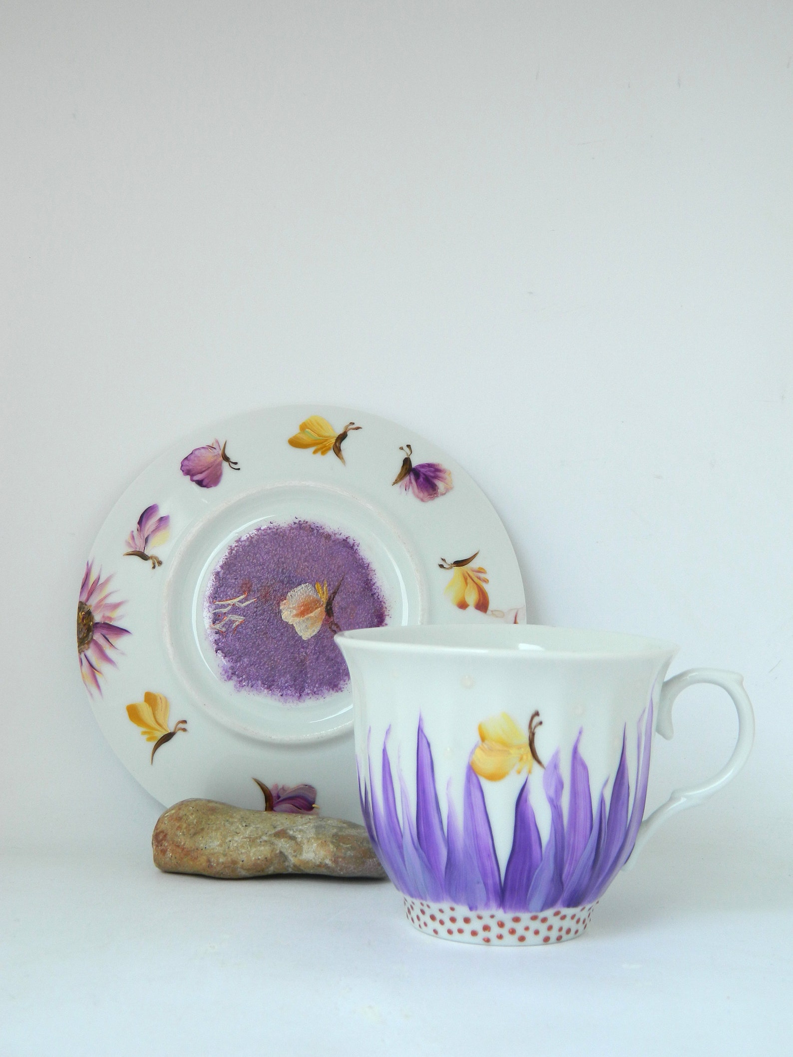 Purple Tea Set Women-violet Teacup and Saucer Porcelain - Etsy
