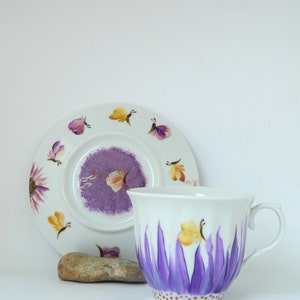 Purple Tea Set Women-violet Teacup and Saucer Porcelain - Etsy