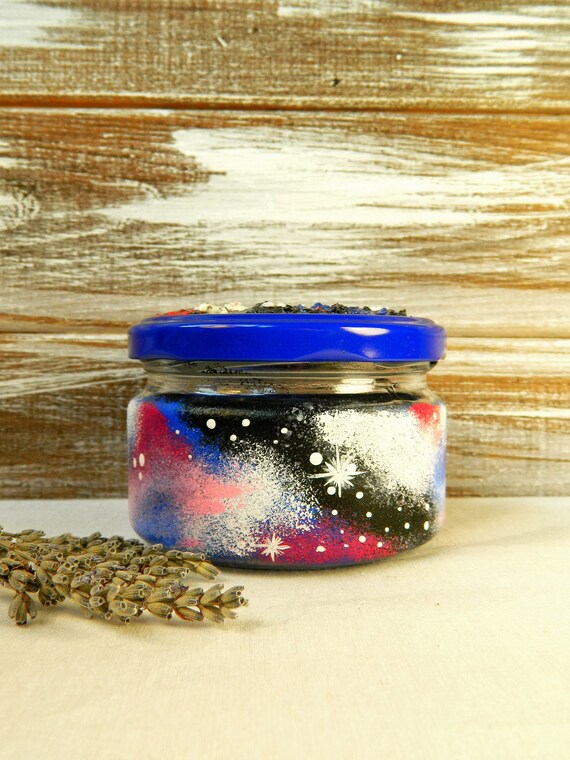 Space Nebula Coffee Canister Hand Painted Galaxy Glass Coffee | Etsy