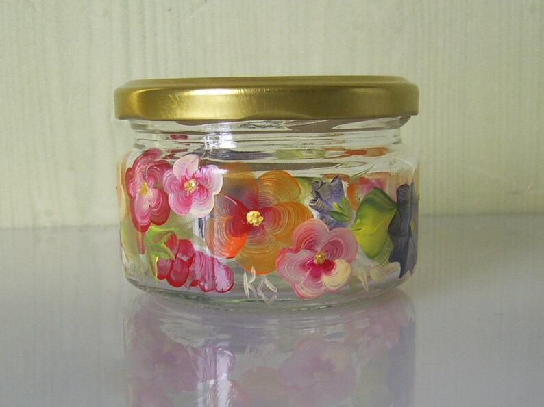 Colorful Kitchen Canisters Set of 4 Glass Cookie Jar Hand - Etsy