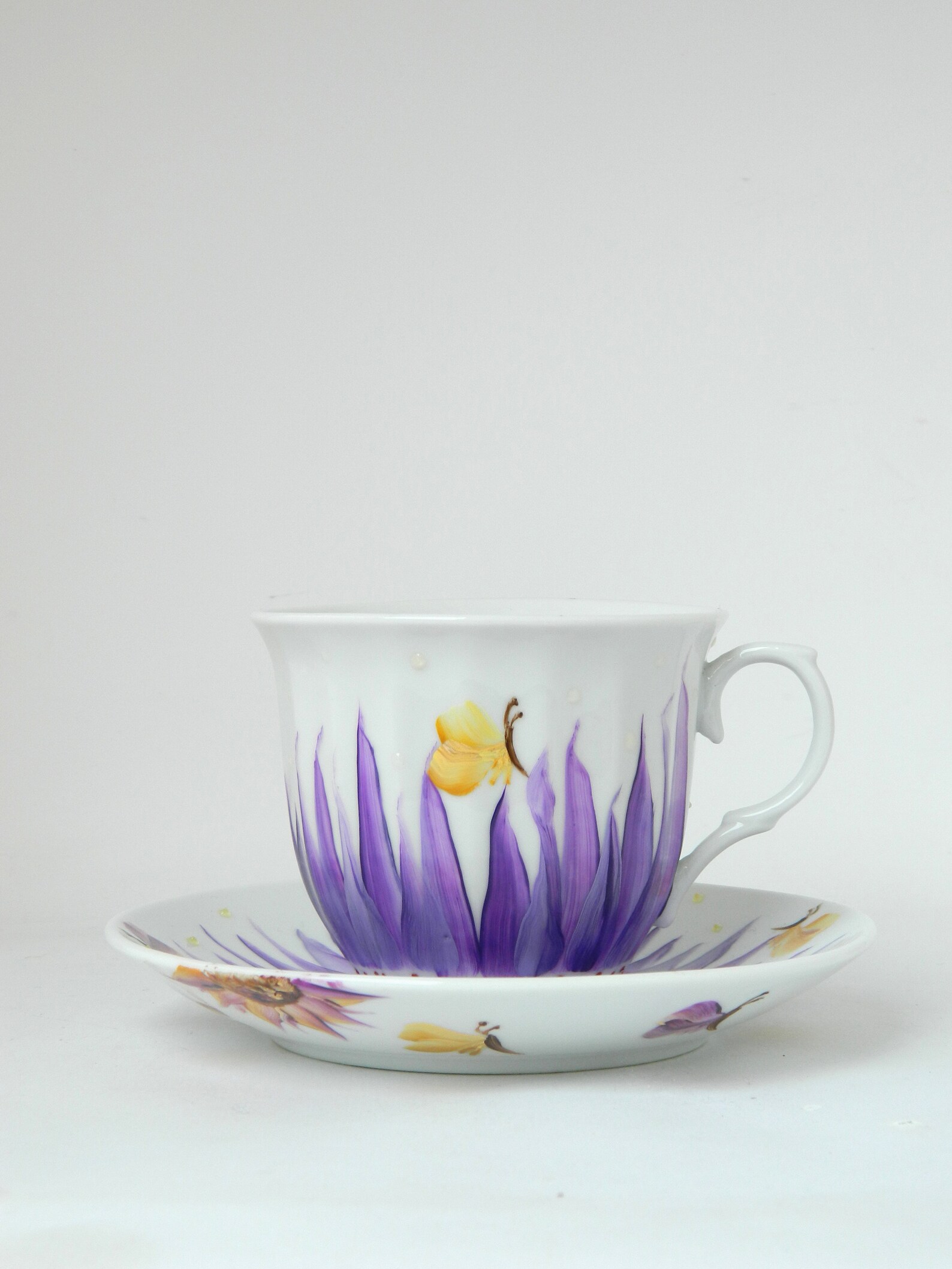 Purple Tea Set Women-violet Teacup and Saucer Porcelain - Etsy