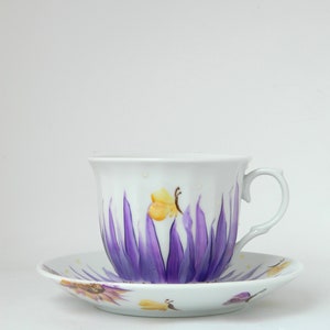 Purple Tea Set Women-violet Teacup and Saucer Porcelain - Etsy