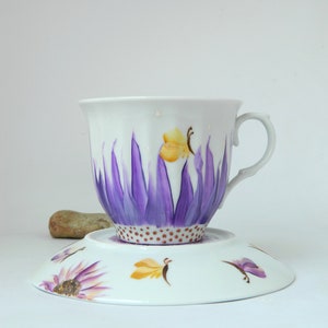 Purple Tea Set Women-violet Teacup and Saucer Porcelain - Etsy