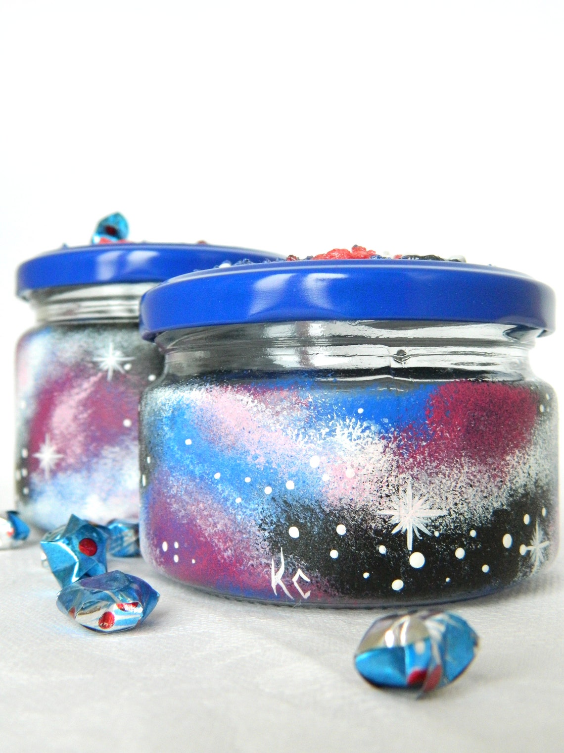 Galaxy Jars Hand Painted Glass Jar Glass Tea Container Coffee | Etsy