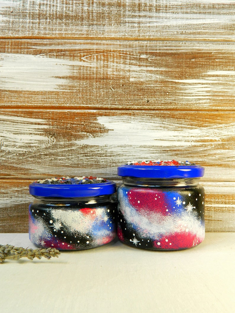 Galaxy Jars Hand Painted Glass Jar Glass Tea Container Coffee Jar With ...