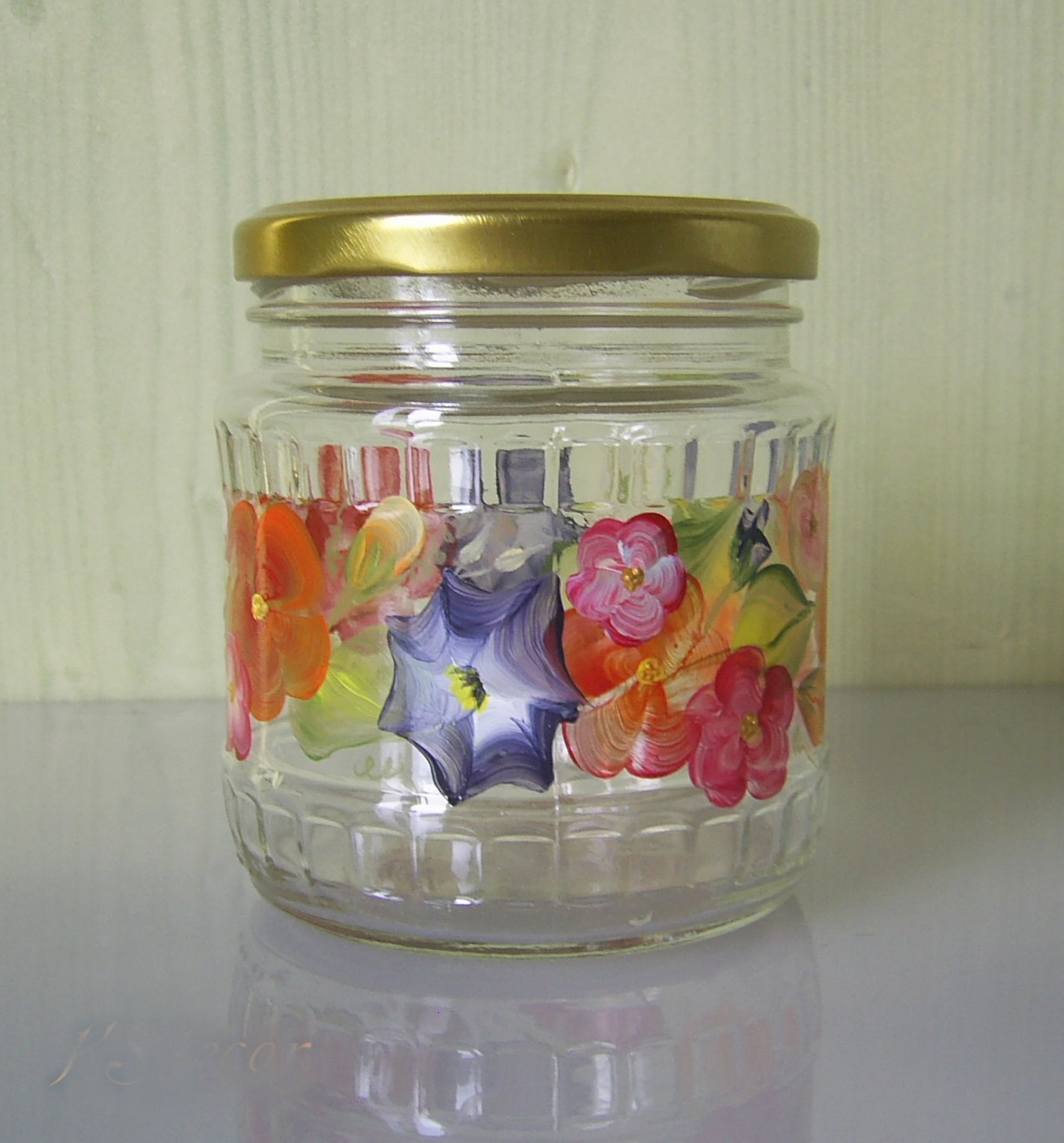 Colorful Kitchen Canisters Set of 4 Glass Cookie Jar Hand - Etsy