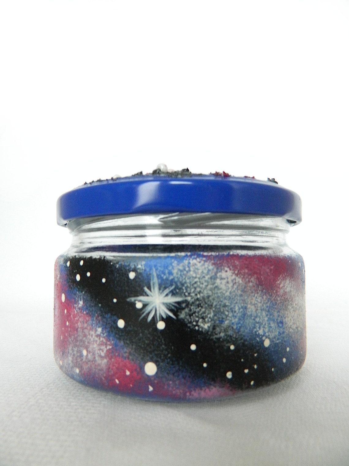 Space nebula coffee canister Hand painted galaxy glass coffee | Etsy