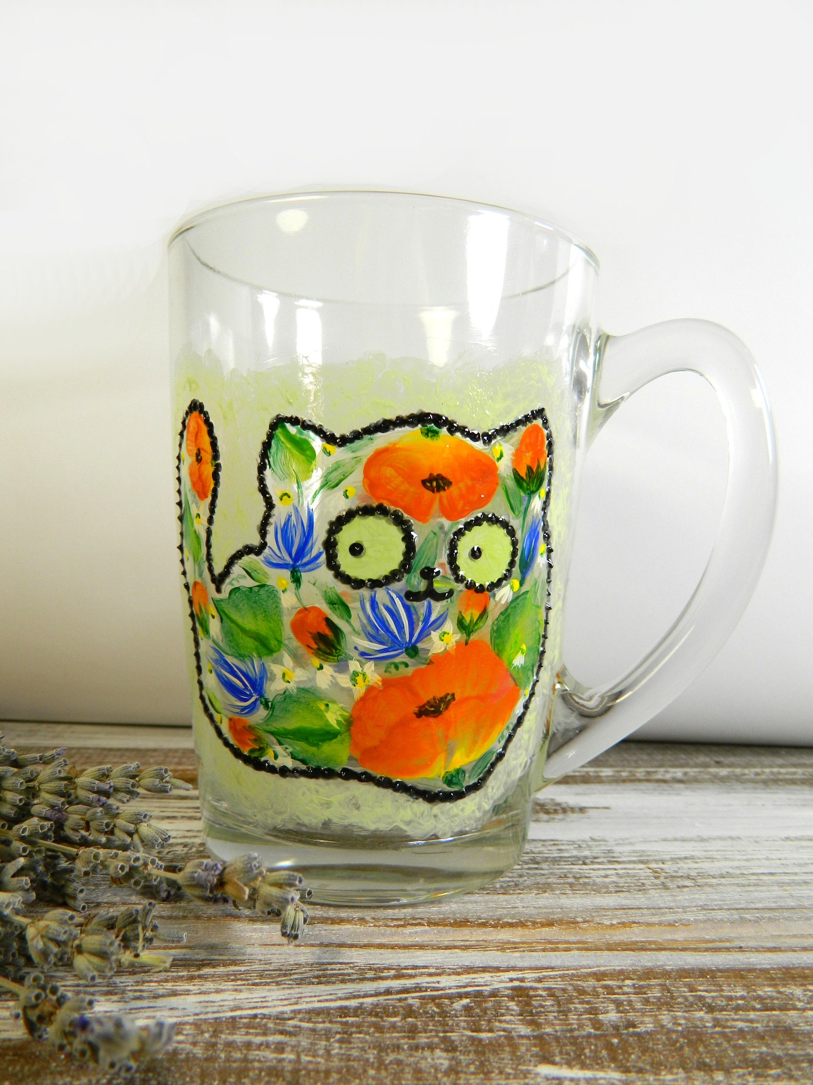 Funny Cat Lover Mug Hand Painted Cat Coffee Mug Crazy Cat Lady - Etsy