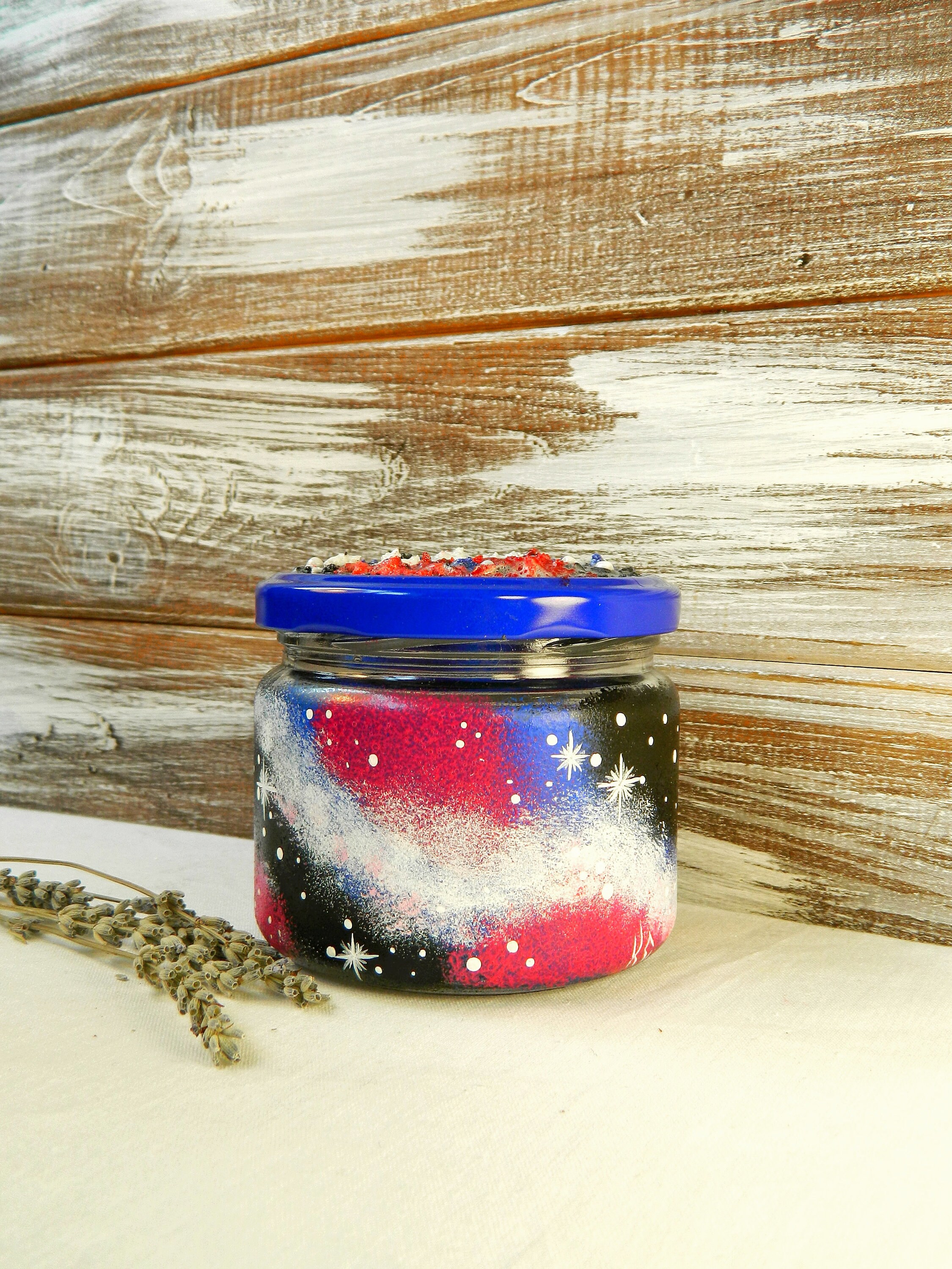 Galaxy Jars Hand Painted Glass Jar Glass Tea Container Coffee Jar With ...