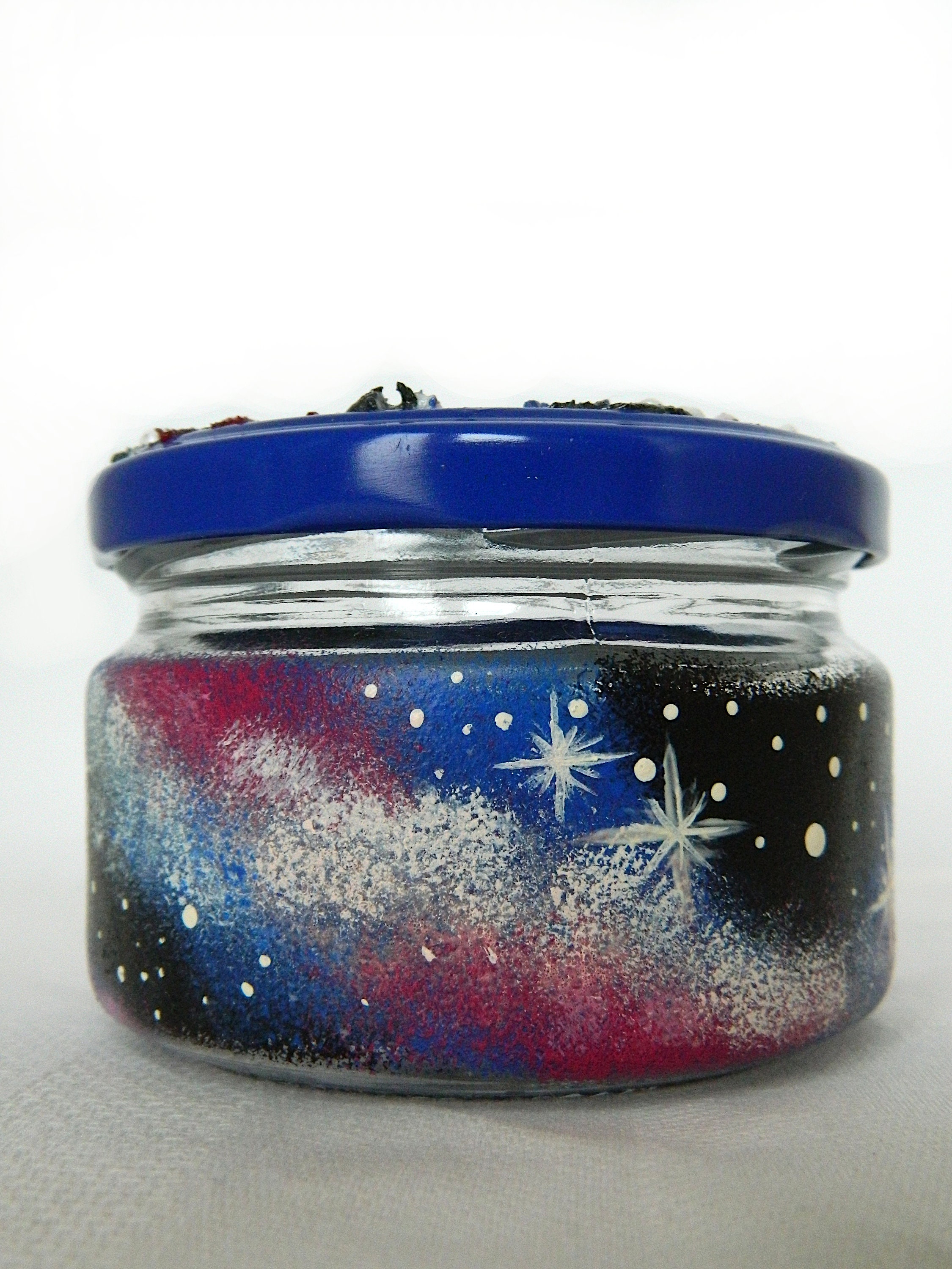 Space Nebula Coffee Canister Hand Painted Galaxy Glass Coffee Jar Glass ...