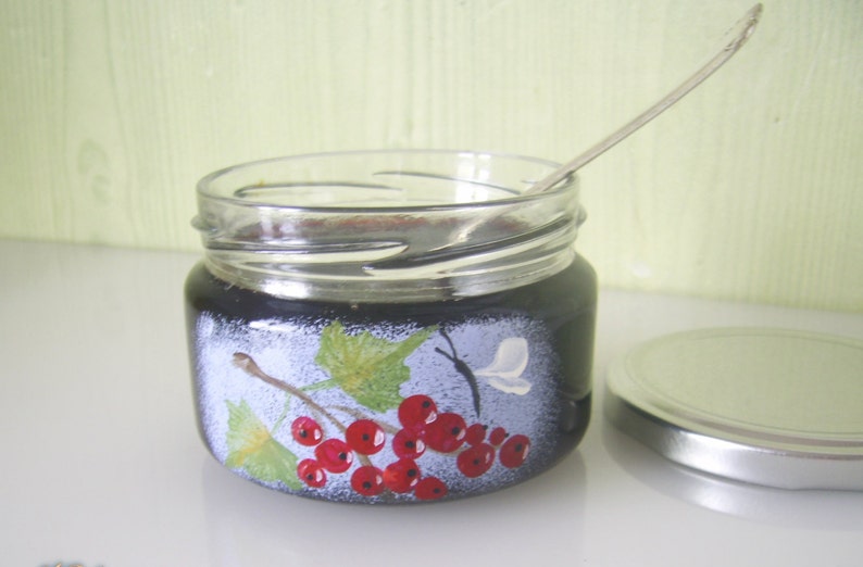 Painted Glass Jars With Screw on Lid Colorful Kitchen | Etsy