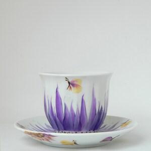 Purple Tea Set Women-violet Teacup and Saucer Porcelain - Etsy