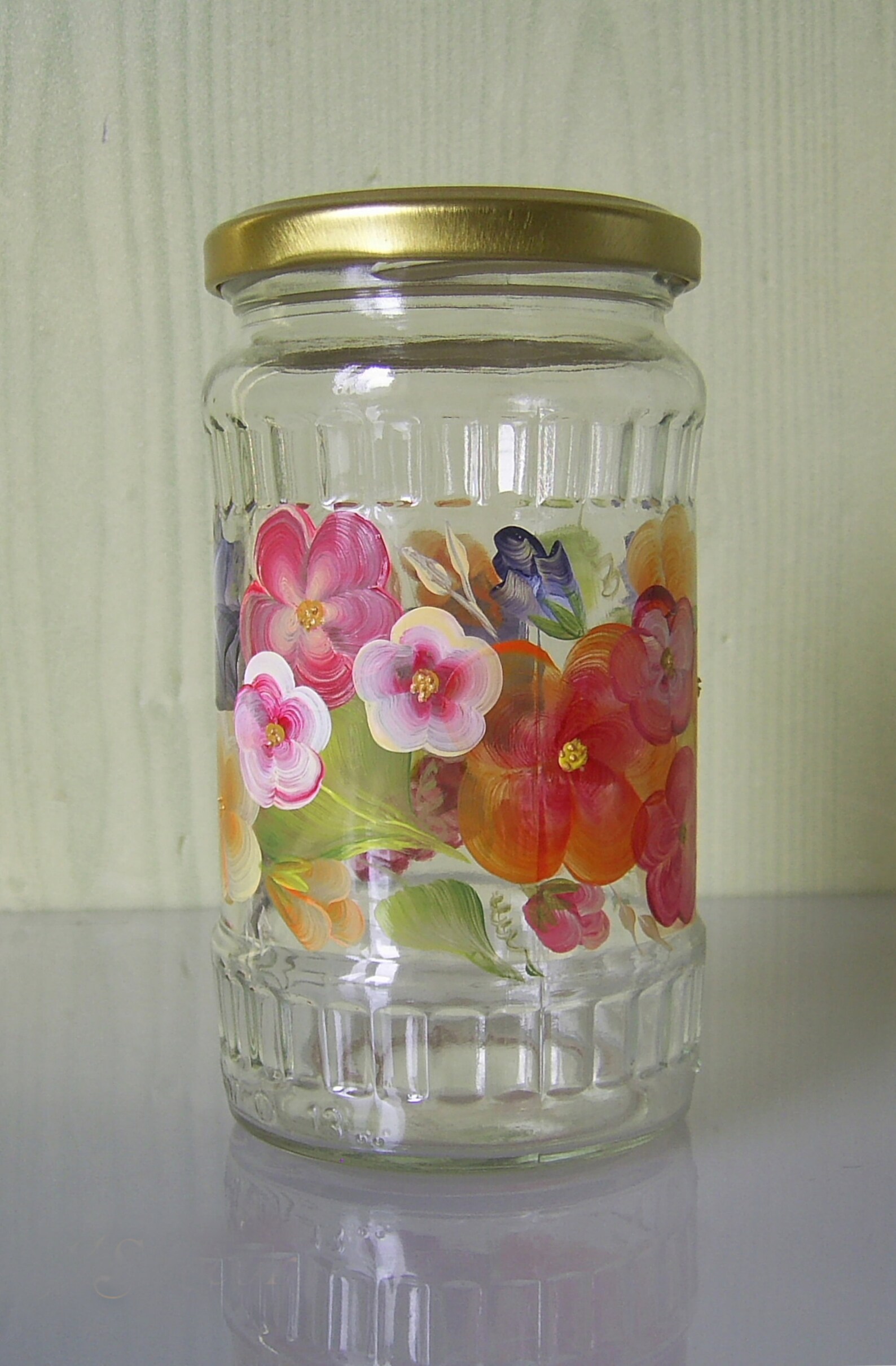 Colorful Kitchen Canisters Set of 4 Glass Cookie Jar Hand - Etsy