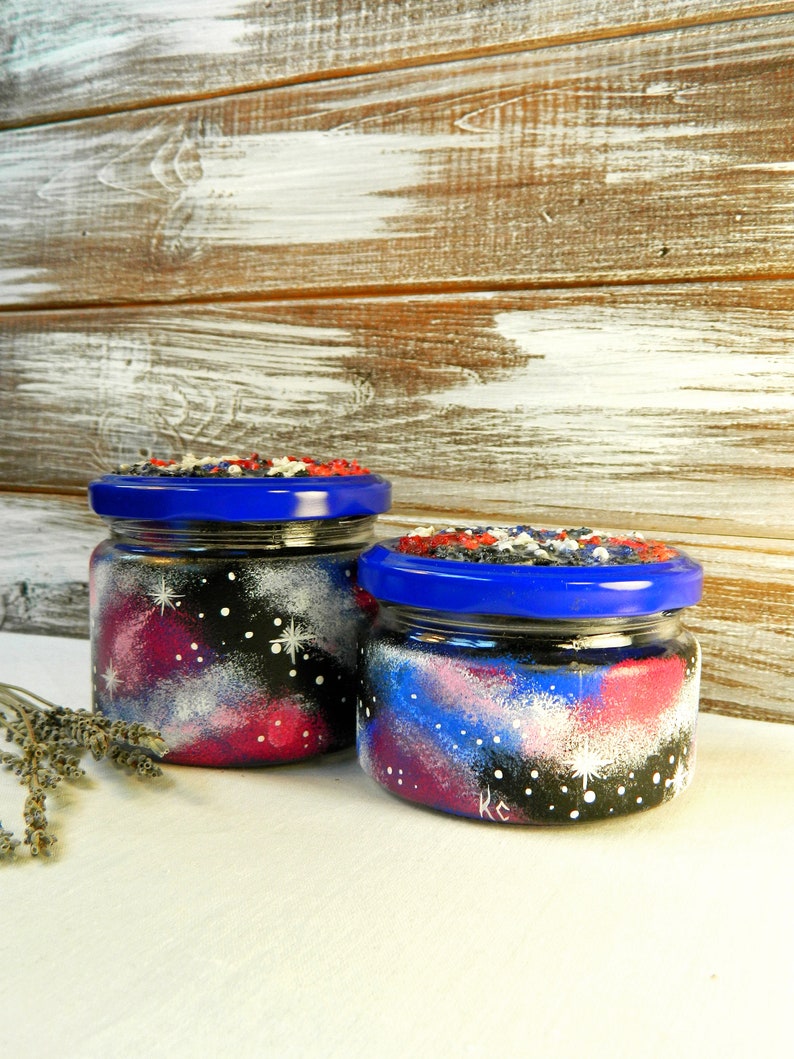 Galaxy Jars Hand Painted Glass Jar Glass Tea Container Coffee Jar With ...