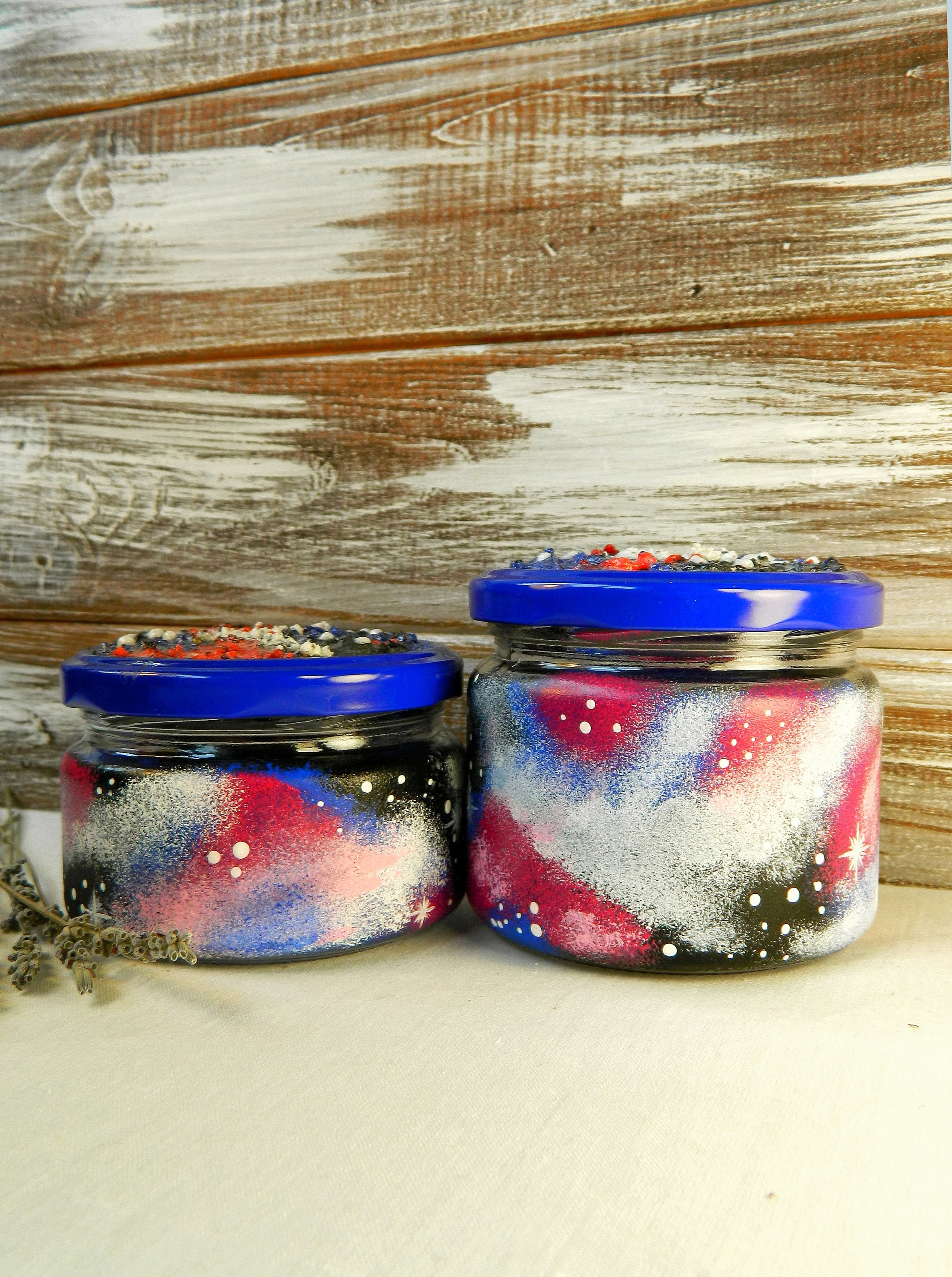 Galaxy Jars Hand Painted Glass Jar Glass Tea Container Coffee Jar With ...