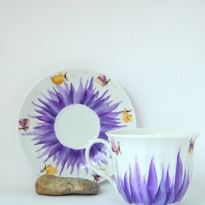 Purple Tea Set Women-violet Teacup and Saucer Porcelain - Etsy