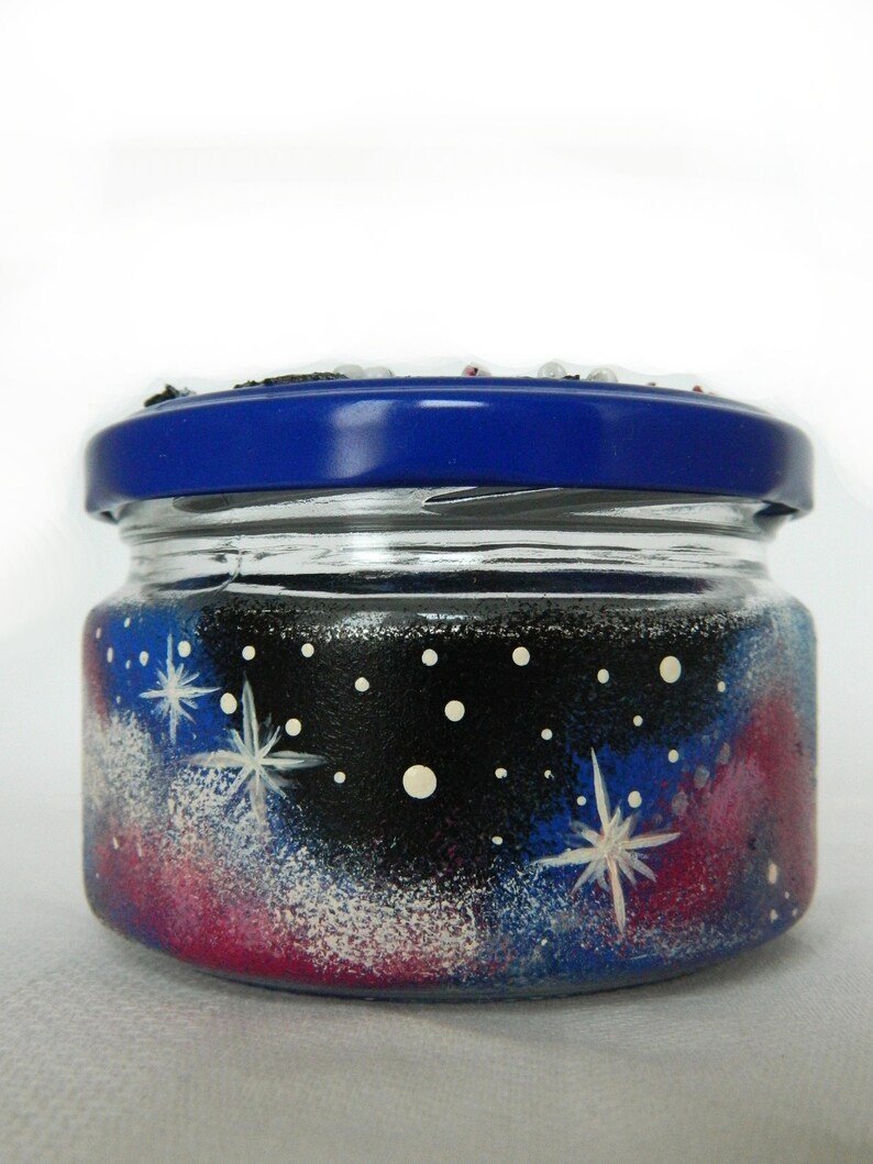 Space Nebula Coffee Canister Hand Painted Galaxy Glass Coffee - Etsy