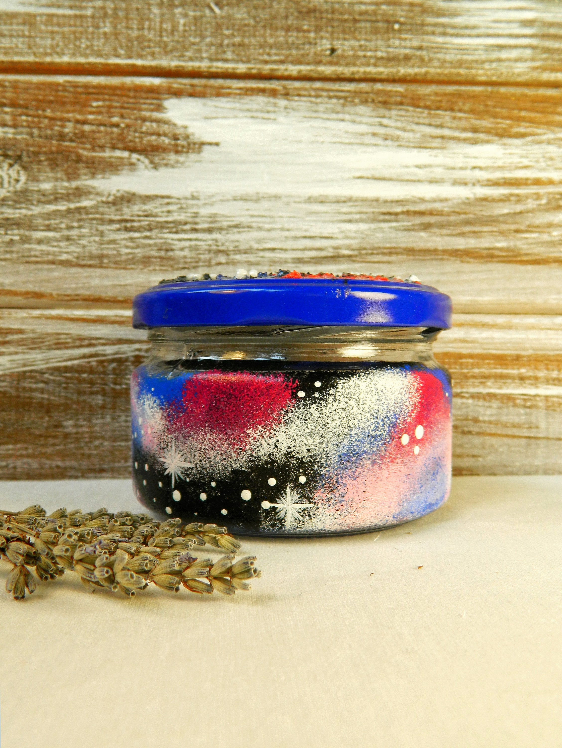 Space Nebula Coffee Canister Hand Painted Galaxy Glass Coffee Jar Glass ...