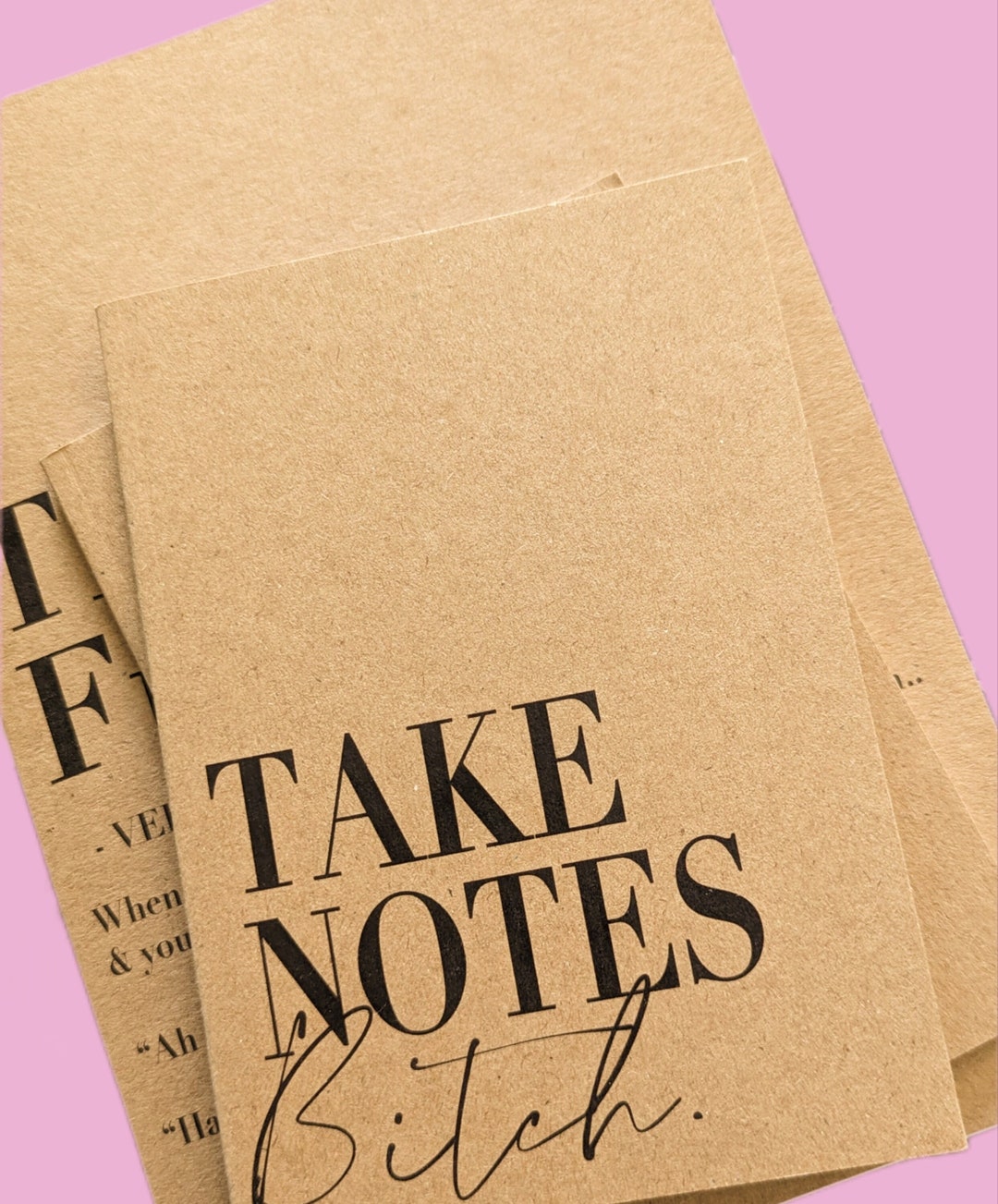 Take Notes Bitch // A6 Pocket Size Notebook // Recycled // Pun // Funny ...