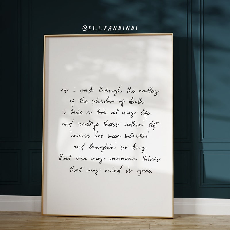 Rap Lyrics Wall Art - Etsy