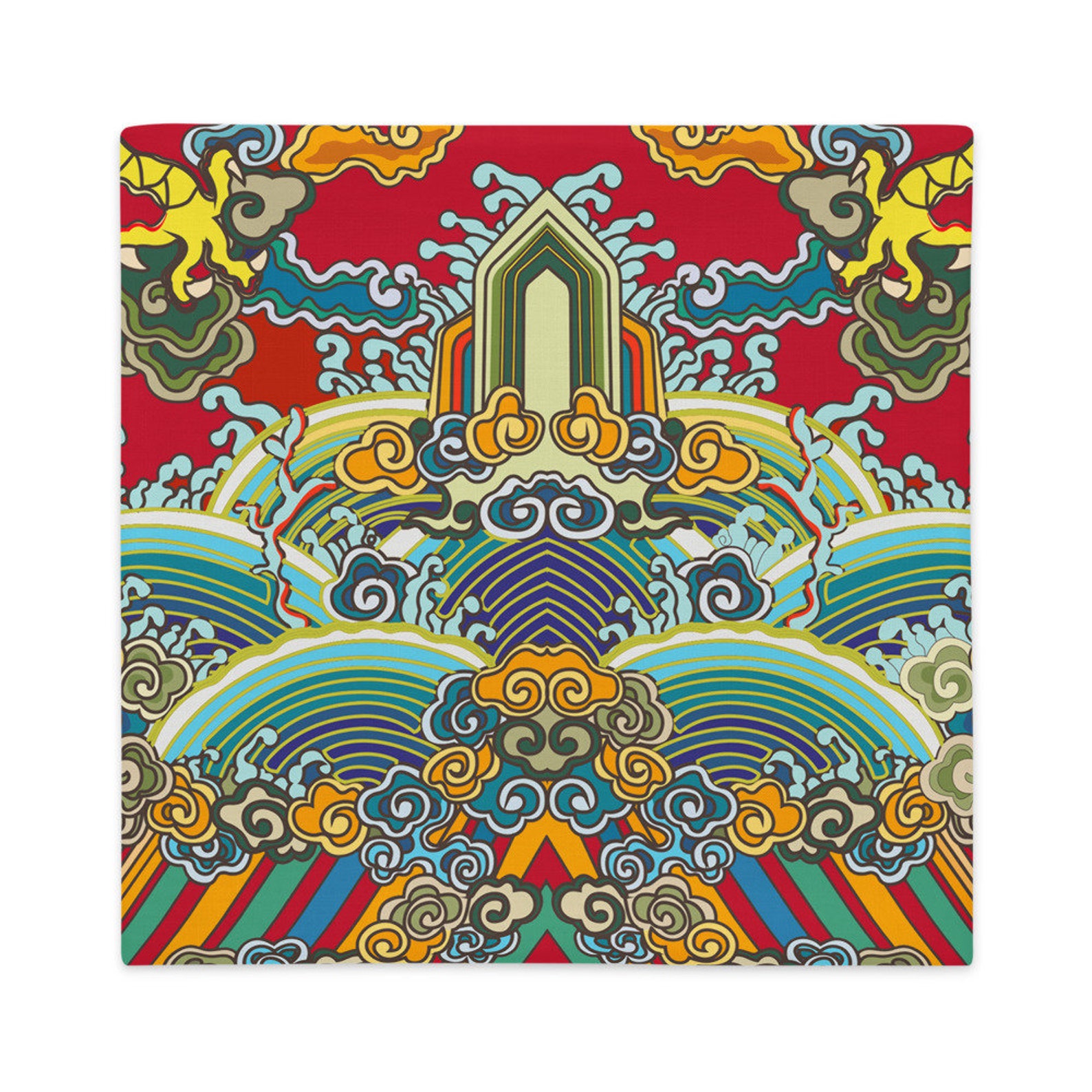 Tam Son Thuy Ba Pillow Case | Mountain Waves Vietnamese Pattern, East ...