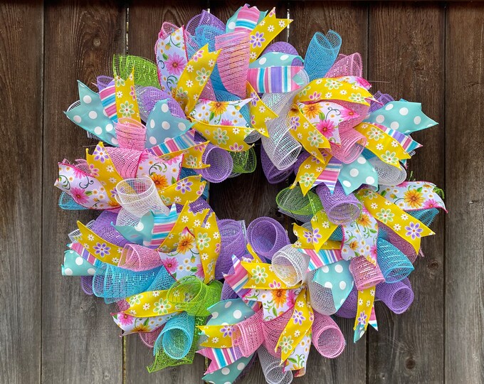 Spring Wreath / Pastel Colored Wreath - Etsy