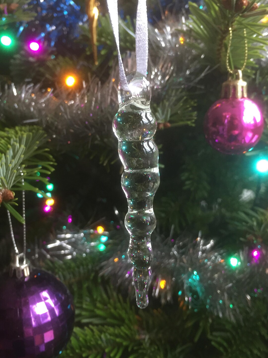 Handmade Realistic Glass Icicle Christmas Ornaments Tree Decorations ...