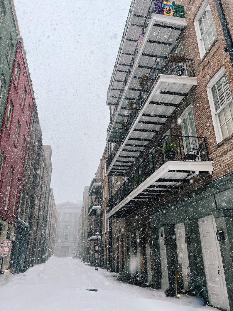 BALCONIES - New Orleans French Quarter Photography - Snow Storm in Louisiana 2025 - Snow in New ...