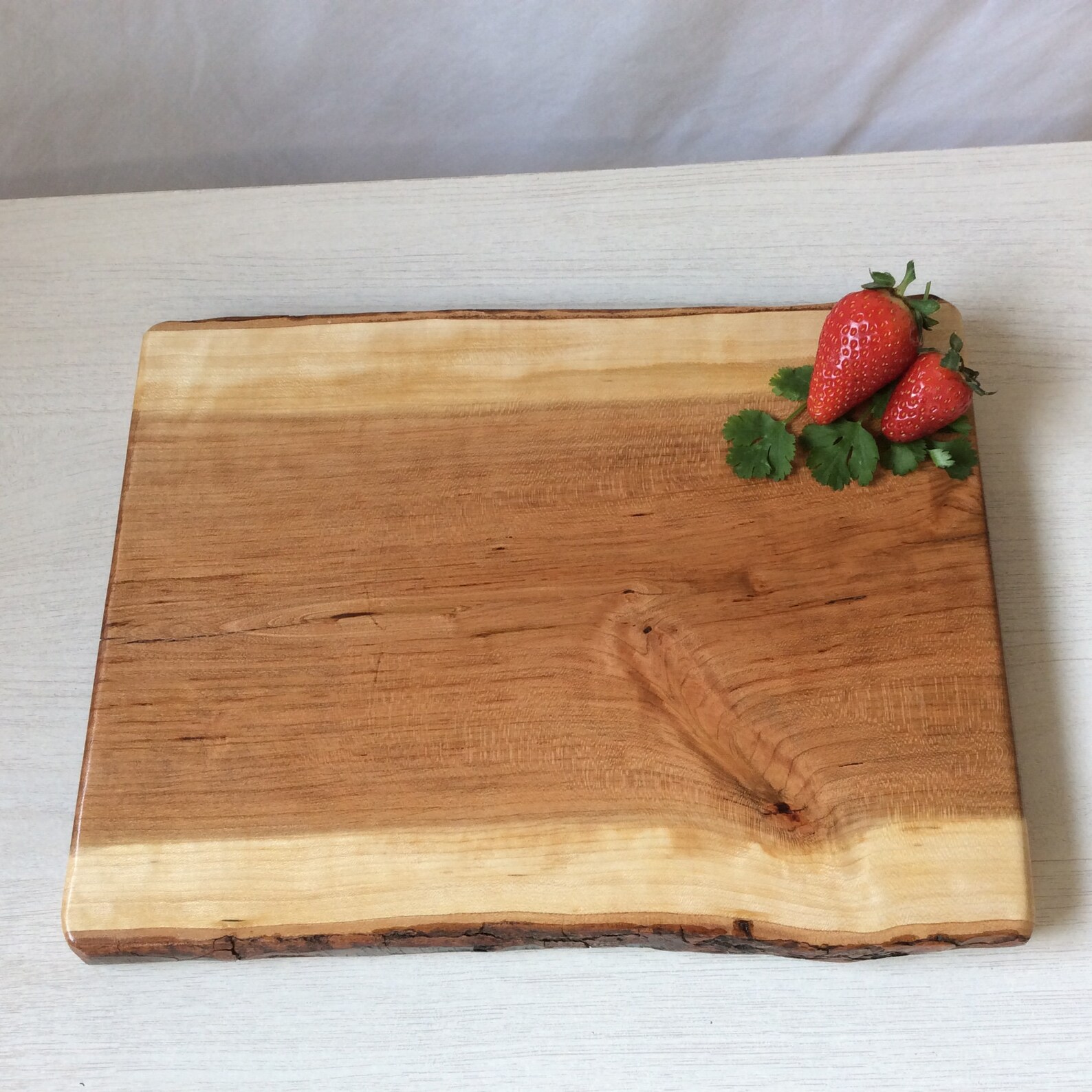 Charcuterie Board, Cherry Wood, Live Edge Tray, Serving Tray, Serving ...