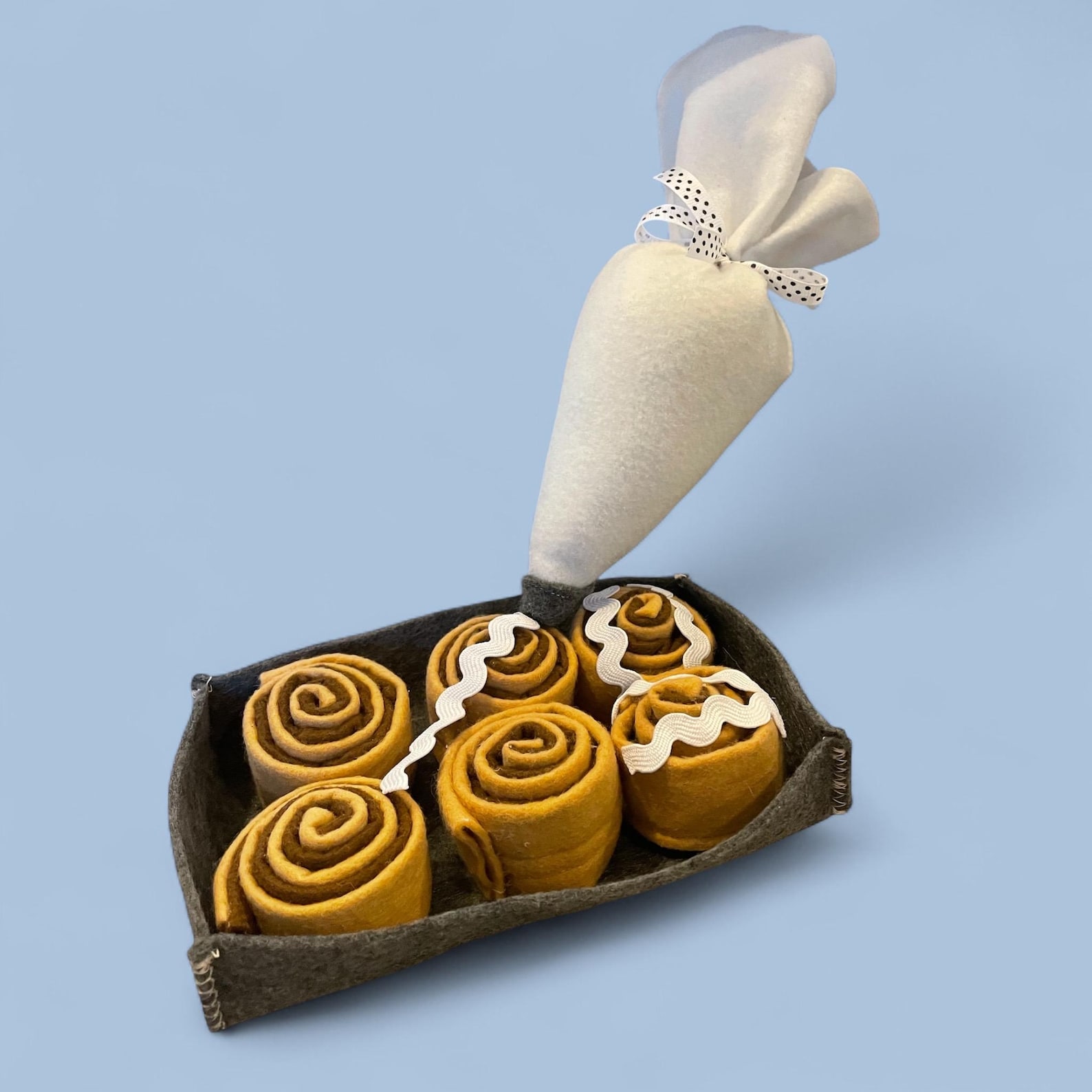 Felt Cinnamon Rolls With Icing Bag – Play Food for Kids, Pretend Play ...