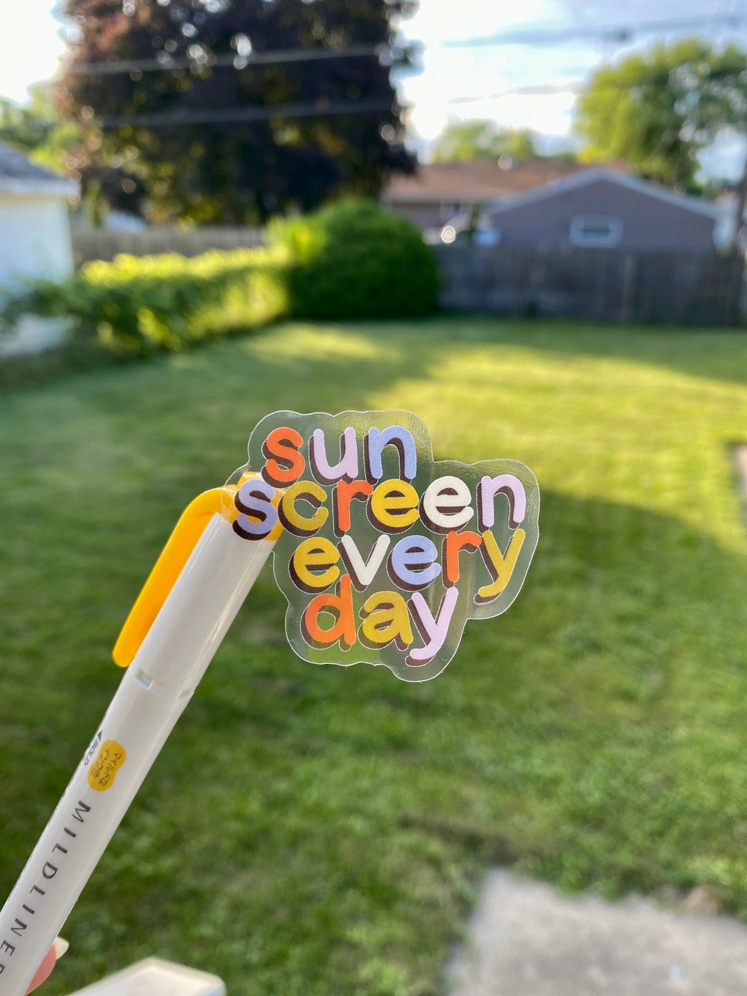 SPF Sunscreen Clear Vinyl Sticker Transparent “sunscreen Everyday” for ...