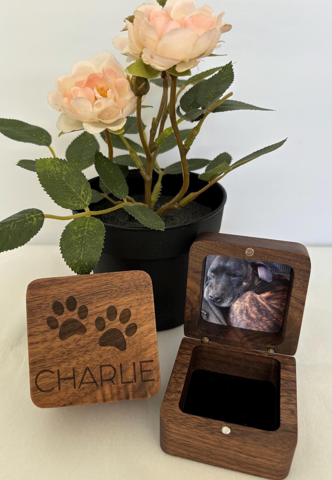 Personalised Pet Keepsake Photo Box | Hair Clipping | Ashes | Wooden ...