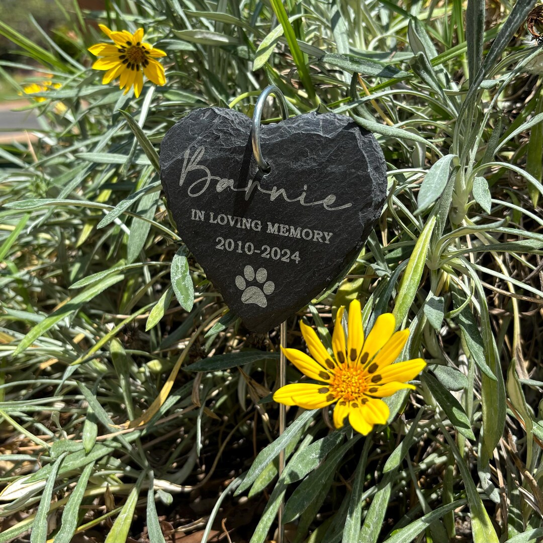 Personalised Slate Pet Memorial Marker | Laser Engraved | Custom ...
